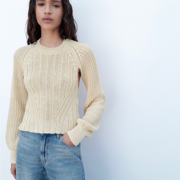 Zara | Sweaters | Zara Open Back Knit Top | Poshmark